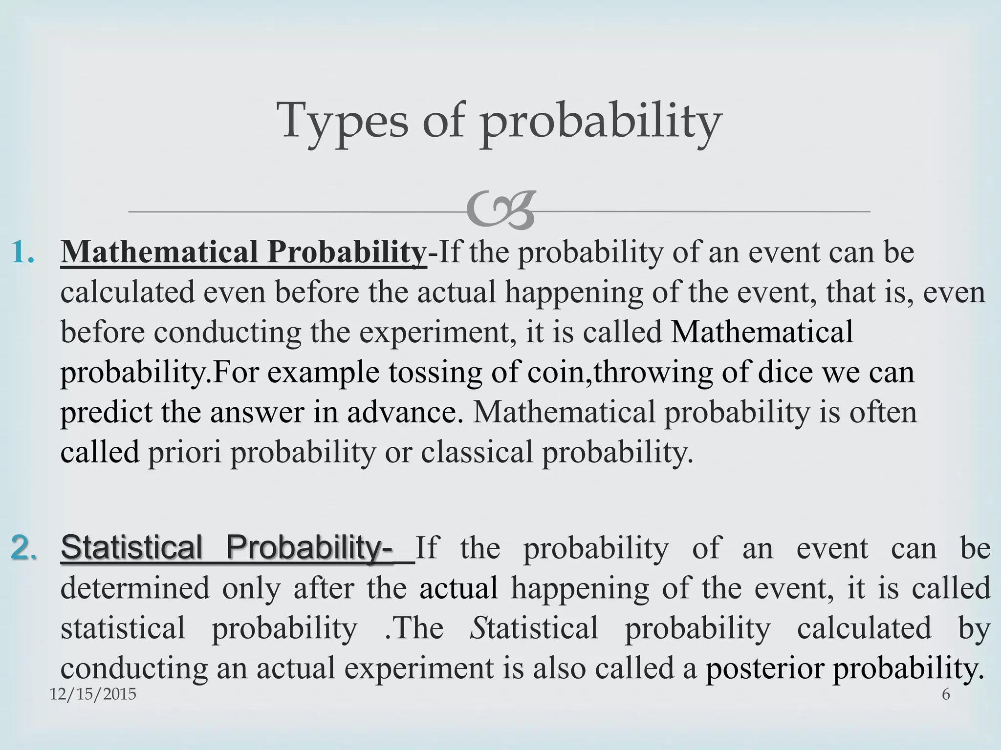 probability ,and its terminologies full description | PPTX