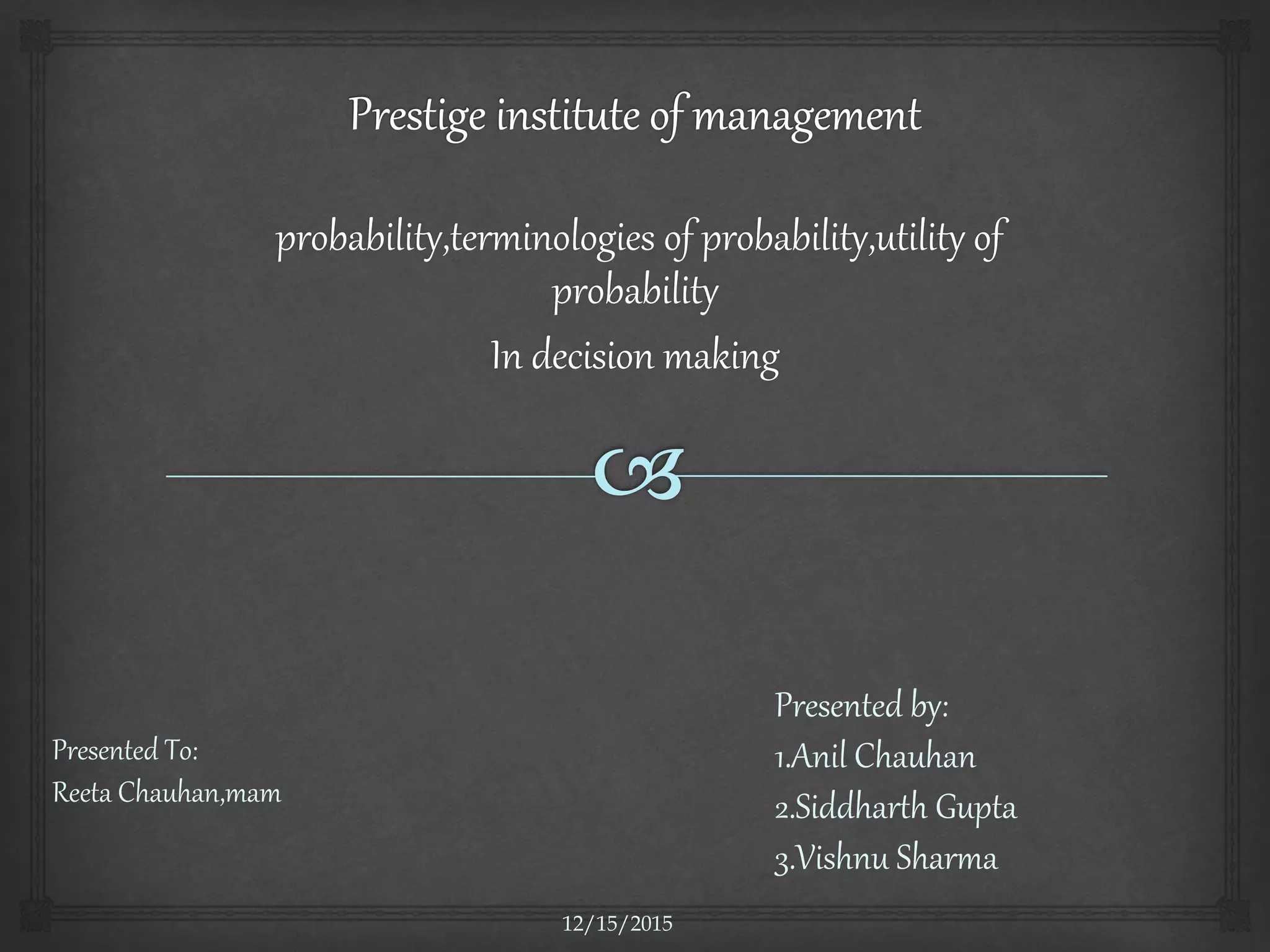 probability ,and its terminologies full description | PPT