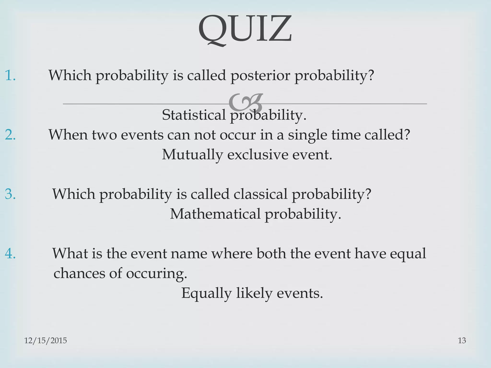 probability ,and its terminologies full description | PPT