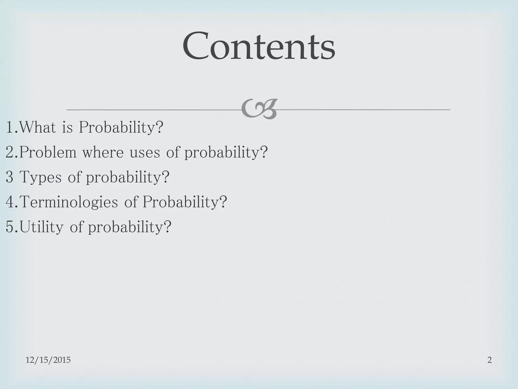 probability ,and its terminologies full description | PPT