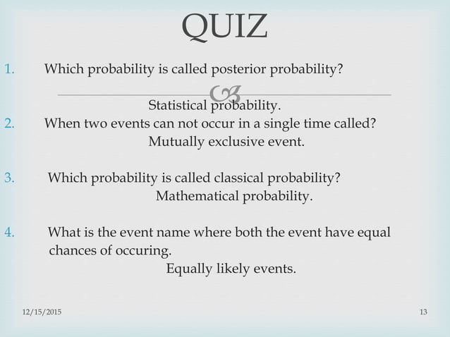 probability ,and its terminologies full description | PPT