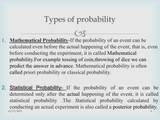 probability ,and its terminologies full description | PPT