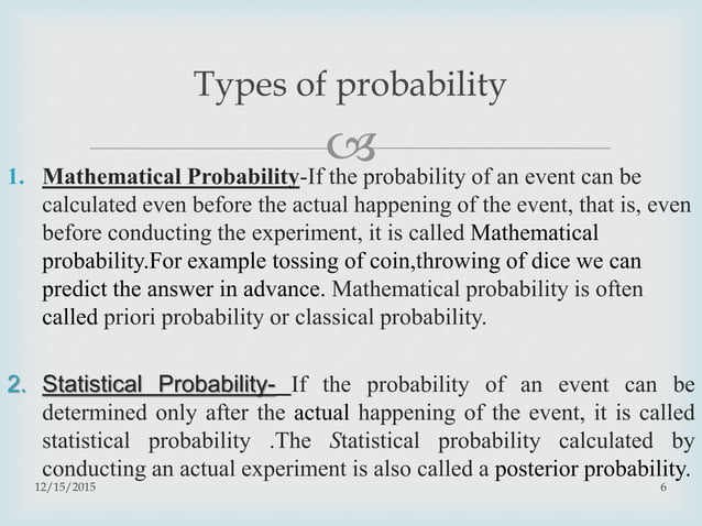 probability ,and its terminologies full description | PPT