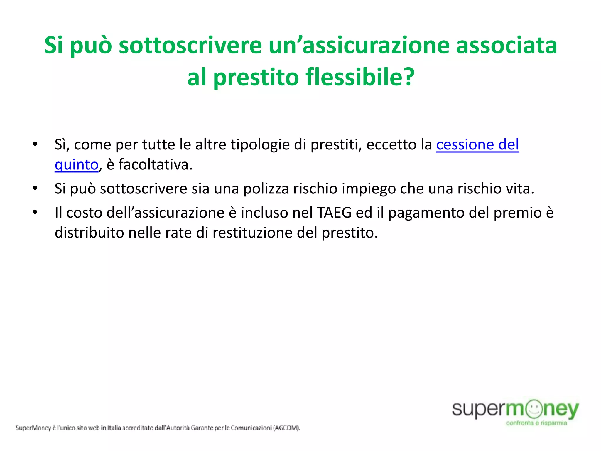 Prestiti flessibili, cosa sono e come funzionano | PPT