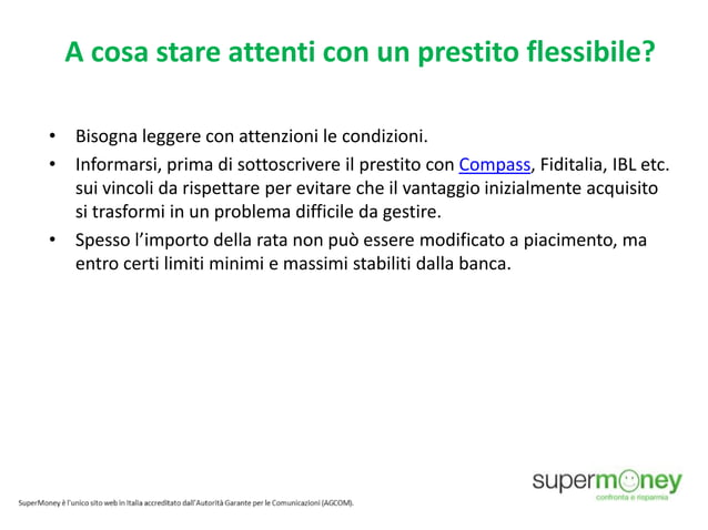 Prestiti flessibili, cosa sono e come funzionano | PPT