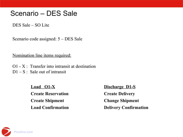 Prestiva nomination: SAP IS-OIL TSW, SPW, TRM, GTM | PPT