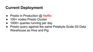 Netflix running Presto in the AWS Cloud | PPT