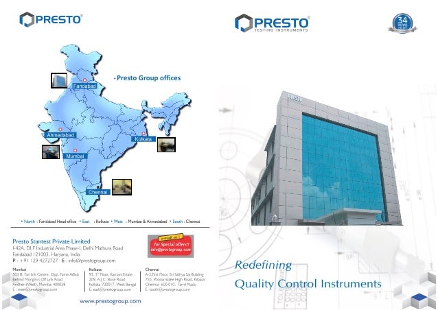 Presto Stantest Pvt. Ltd., Faridabad, Testing Equipment