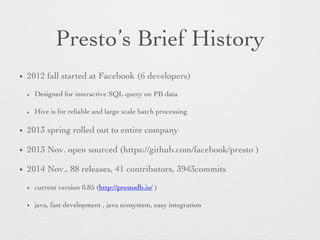 Facebook Presto presentation | PPT