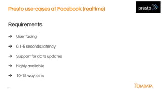 Presto - Analytical Database. Overview and use cases. | PDF