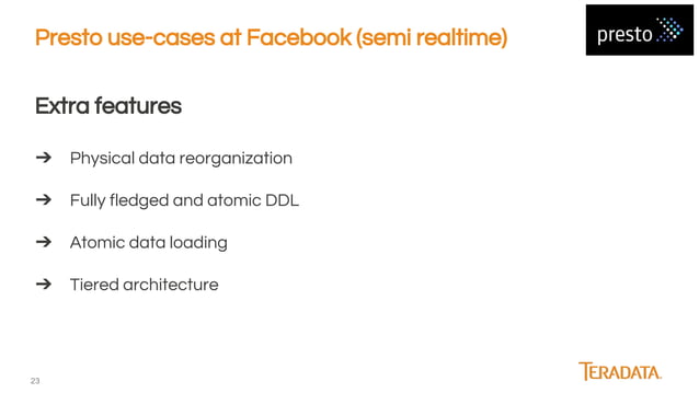 Presto - Analytical Database. Overview and use cases. | PDF