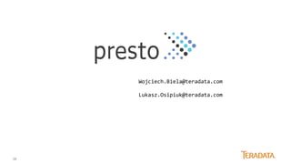 Presto - Analytical Database. Overview and use cases. | PDF