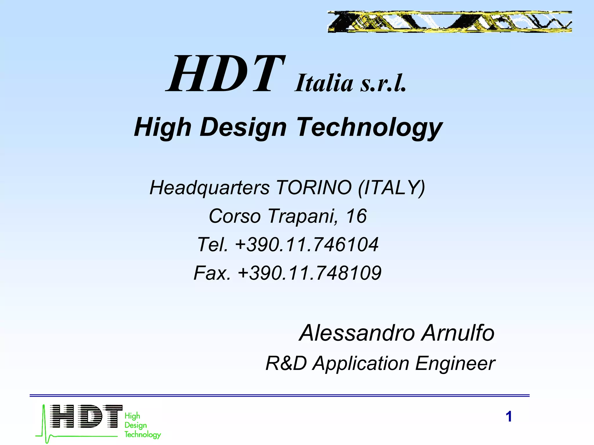 HDT TOOLS PRESENTATION (2000) | PPT