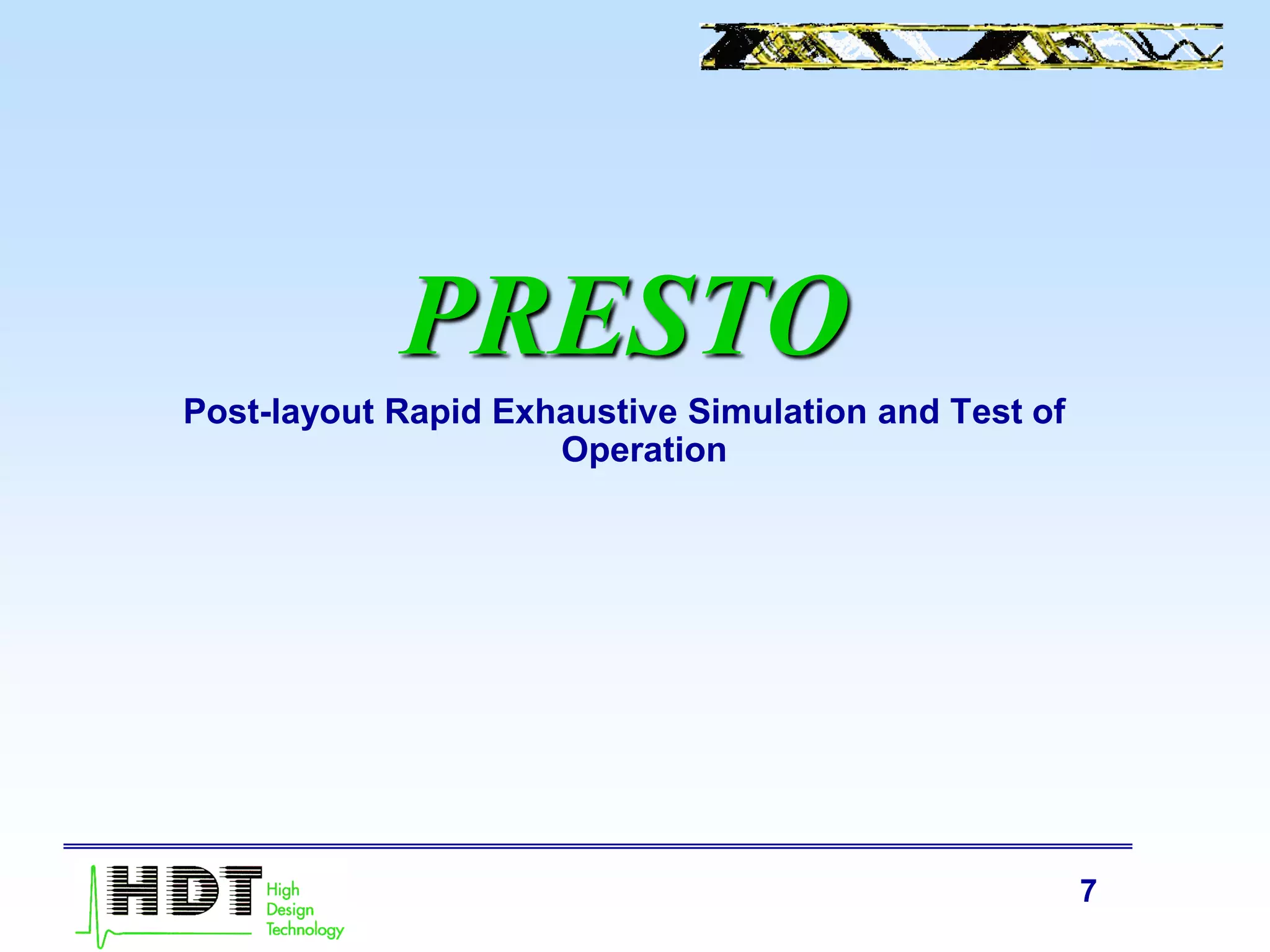 HDT TOOLS PRESENTATION (2000) | PPT