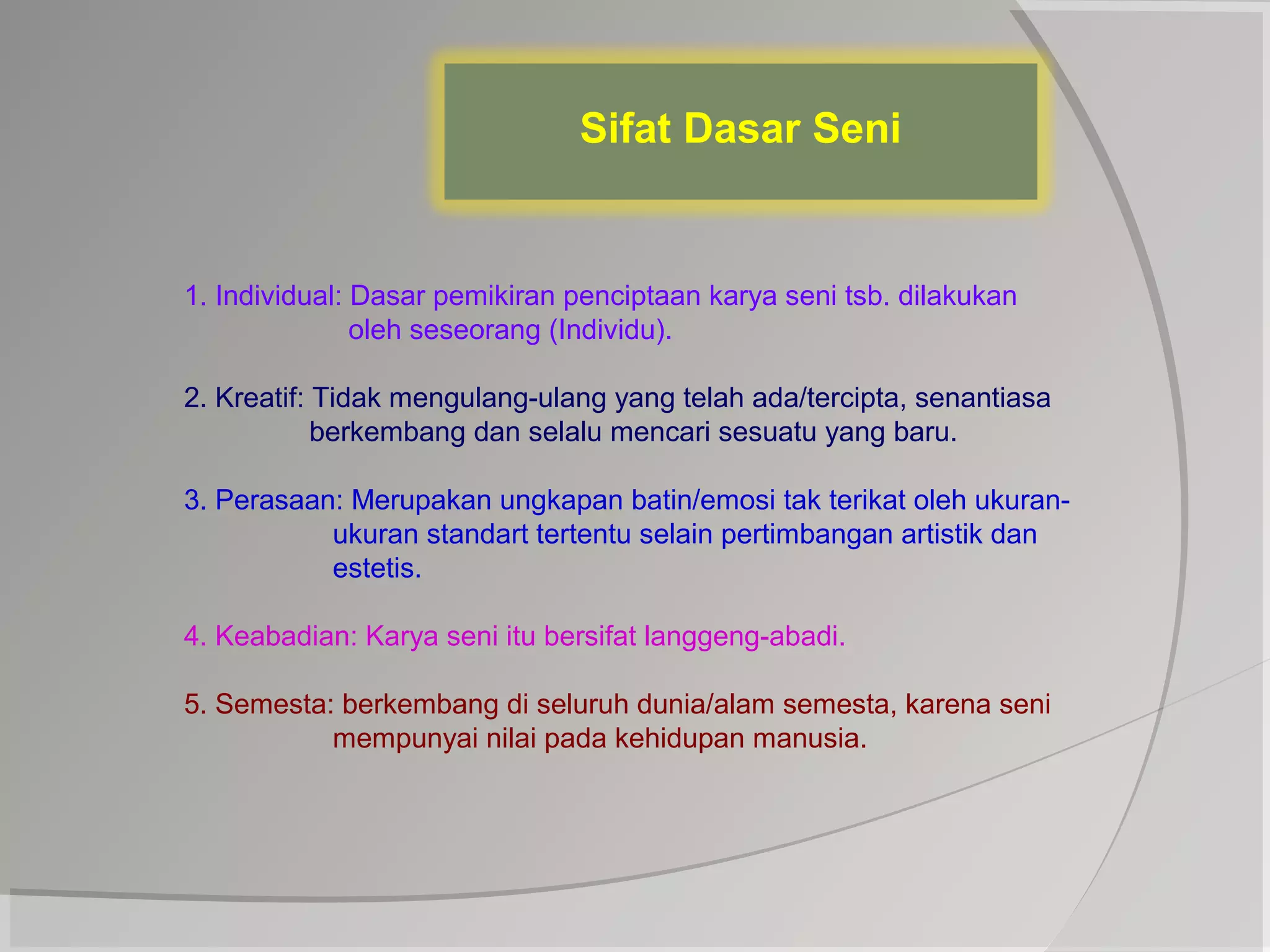 TEORI SENI - Teori Seni 1 | PPT