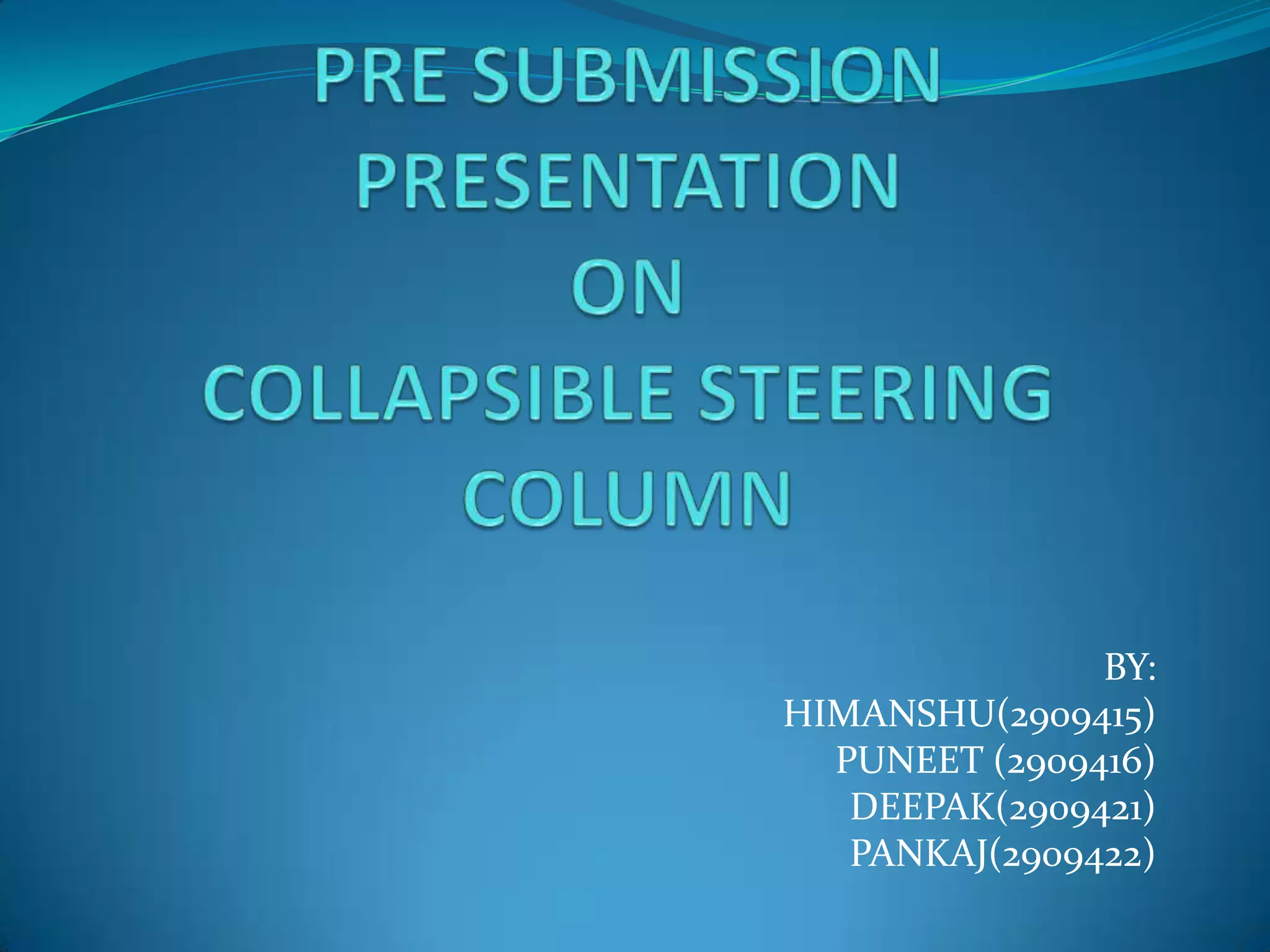 Pre submission ppt final | PPTX