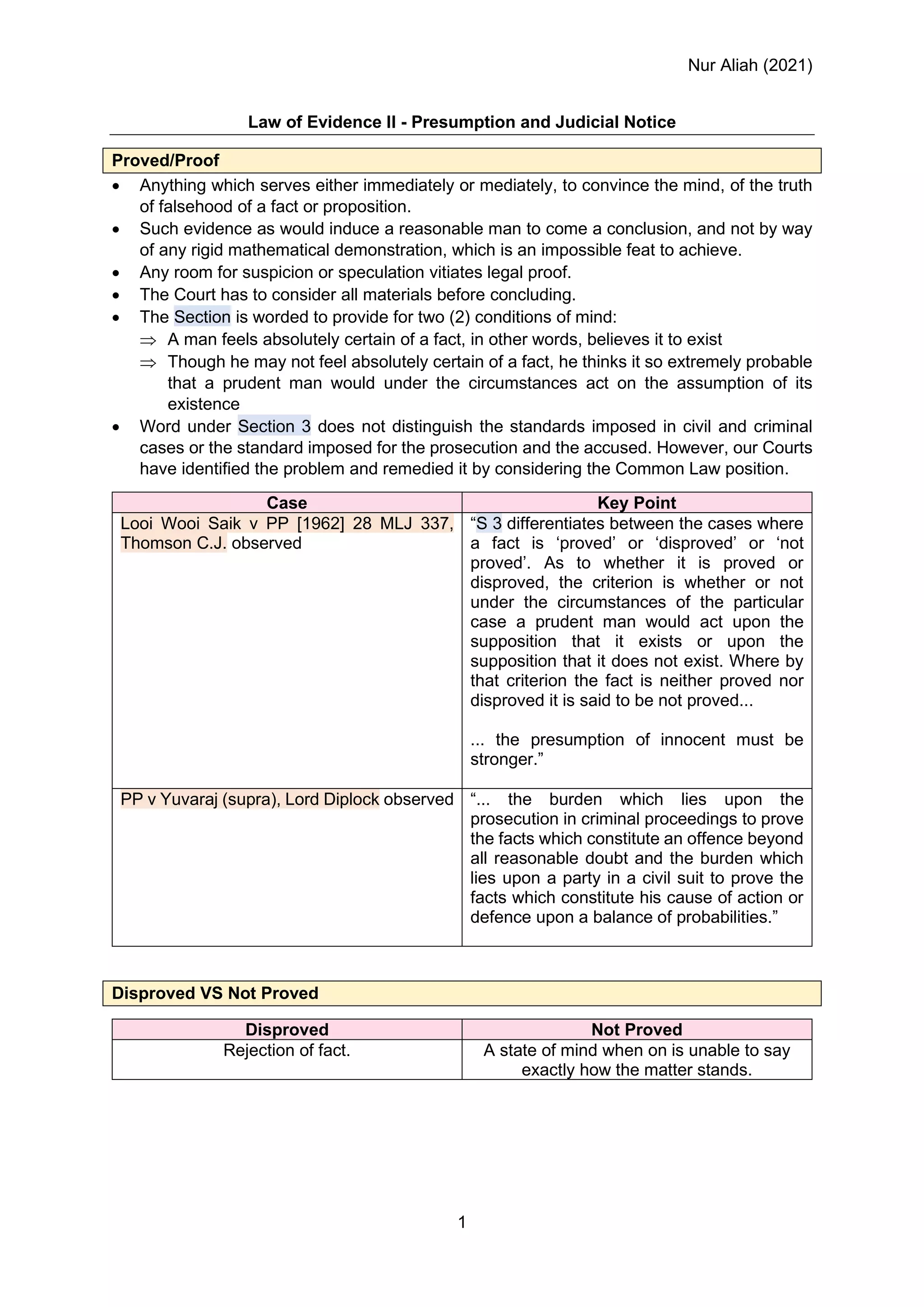 PRESUMPTION AND JUDICIAL NOTICE | PDF