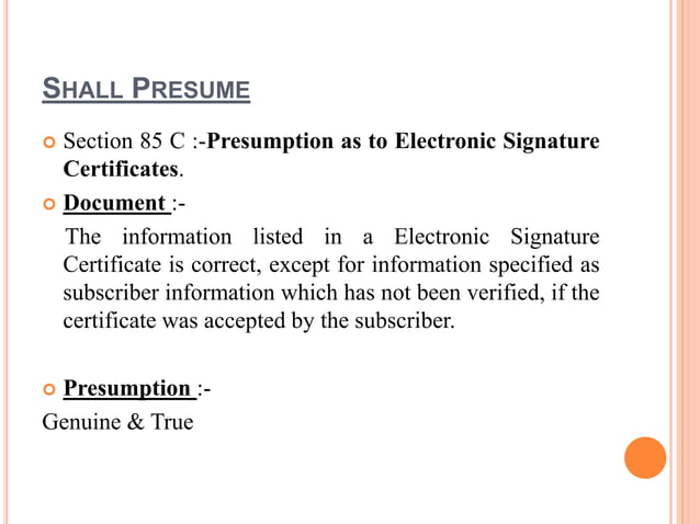 Presumption as to documents | PPTX