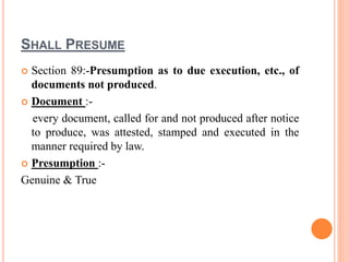 Presumption as to documents | PPTX