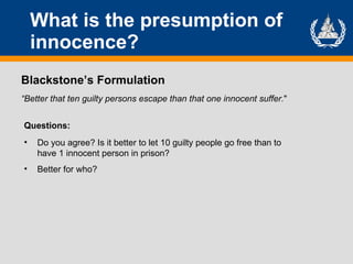 Seminar 4: The Presumption of Innocence | PPT