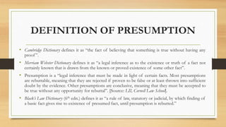 PRESUMPTIONS UNDER THE INDIAN EVIDENCE ACT, 1872.pptx