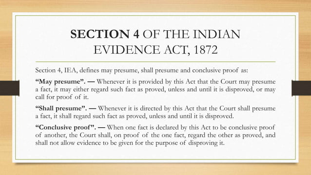 PRESUMPTIONS UNDER THE INDIAN EVIDENCE ACT, 1872.pptx
