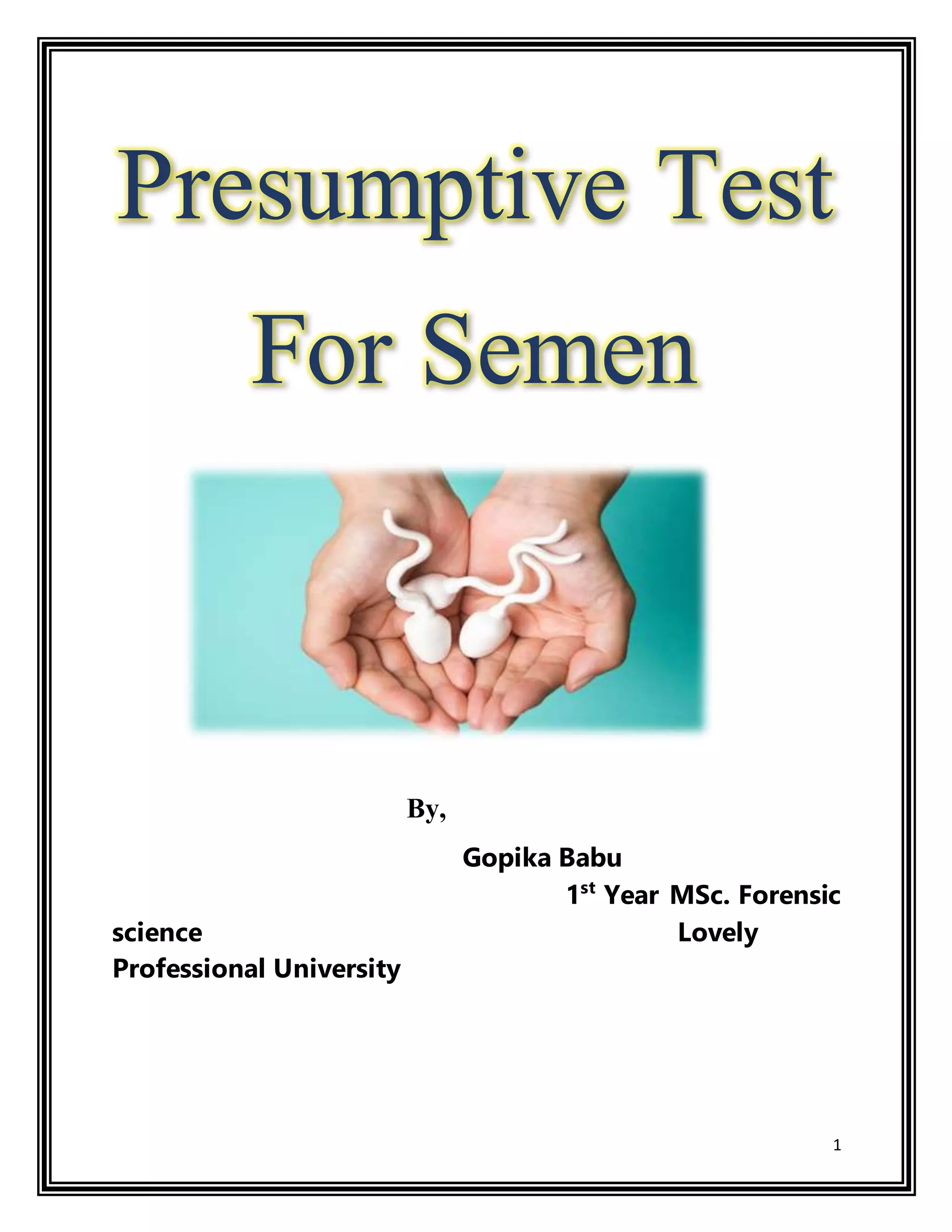Presumptive test for seminal fluid | DOCX