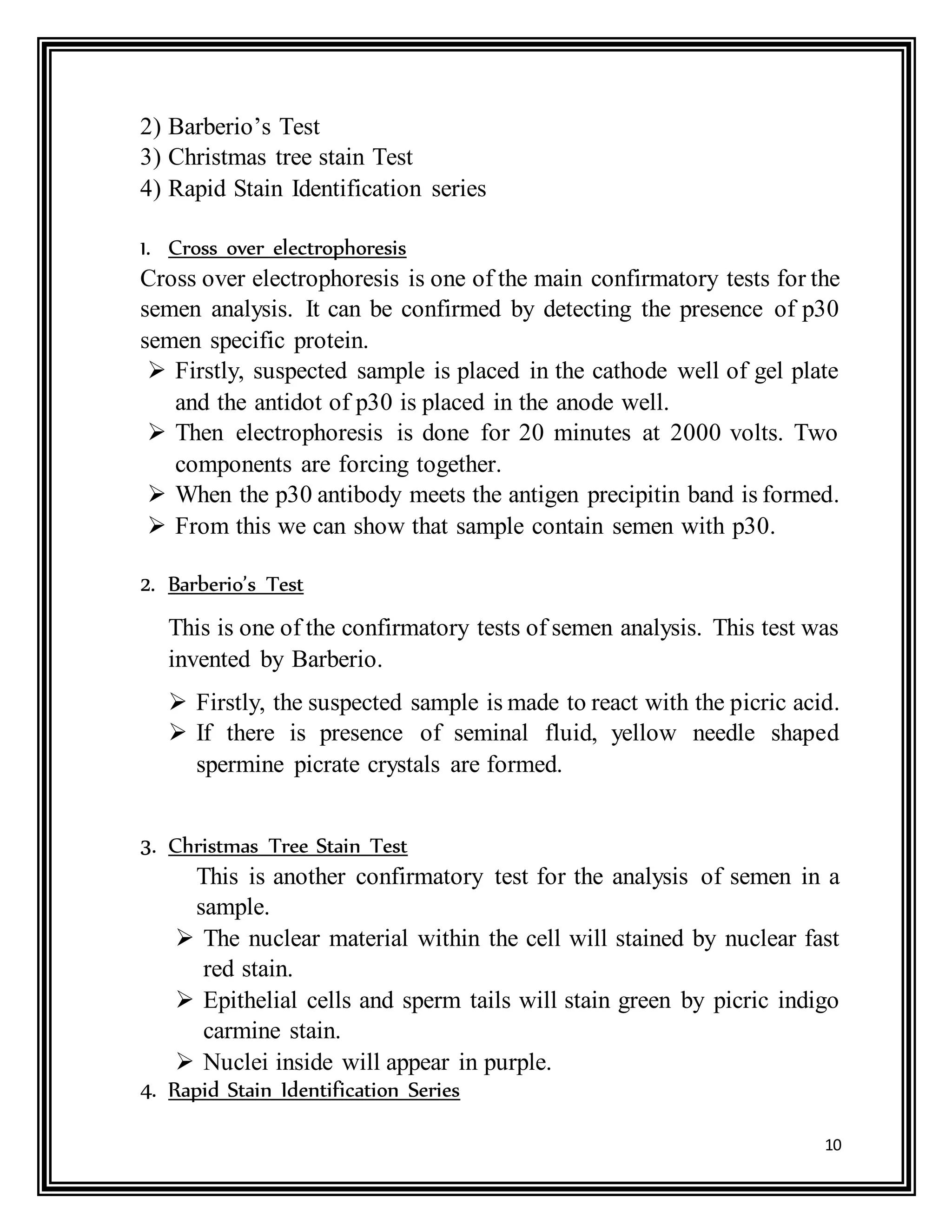 Presumptive test for seminal fluid | DOCX