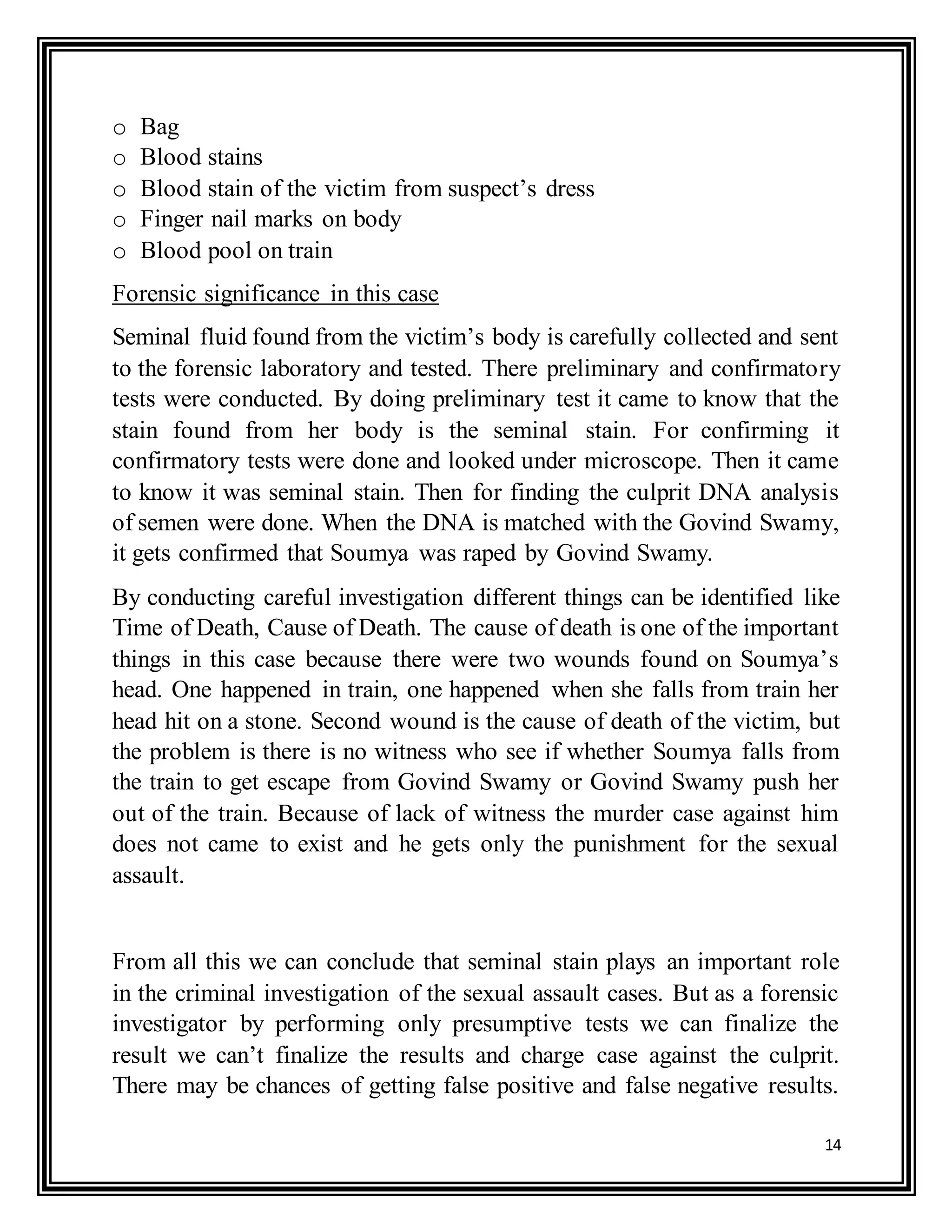 Presumptive test for seminal fluid | DOCX