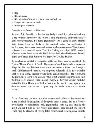 Presumptive test for seminal fluid | DOCX