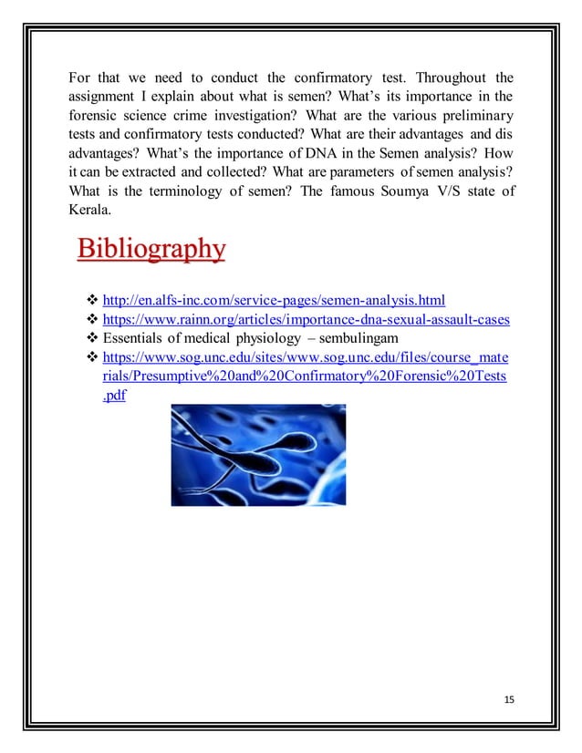 Presumptive test for seminal fluid | DOCX | Infertility | Reproductive ...