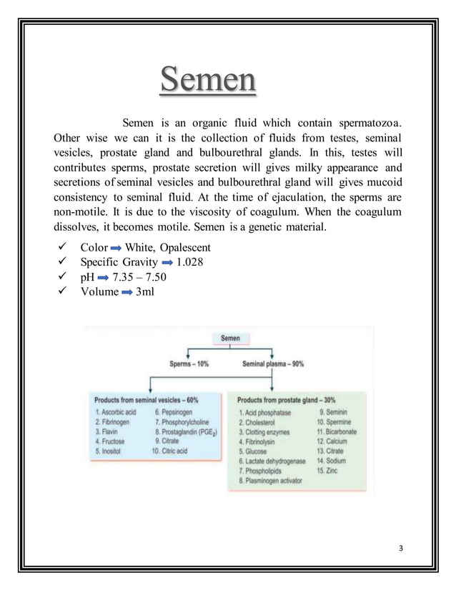 Presumptive test for seminal fluid | DOCX | Infertility | Reproductive ...