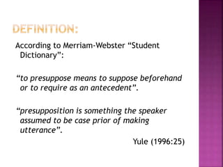 Presupposition | PPTX