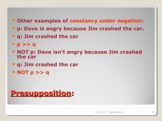 Presupposition and-entailment | PPT