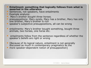 Presupposition and-entailment | PPT