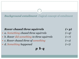 Presupposition and entailment | PPT