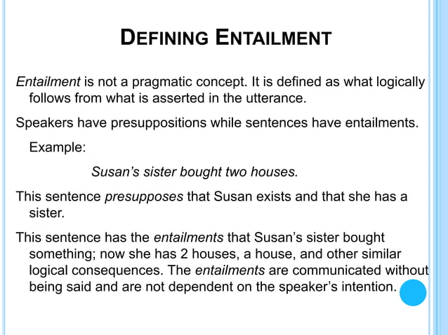 Presupposition and entailment