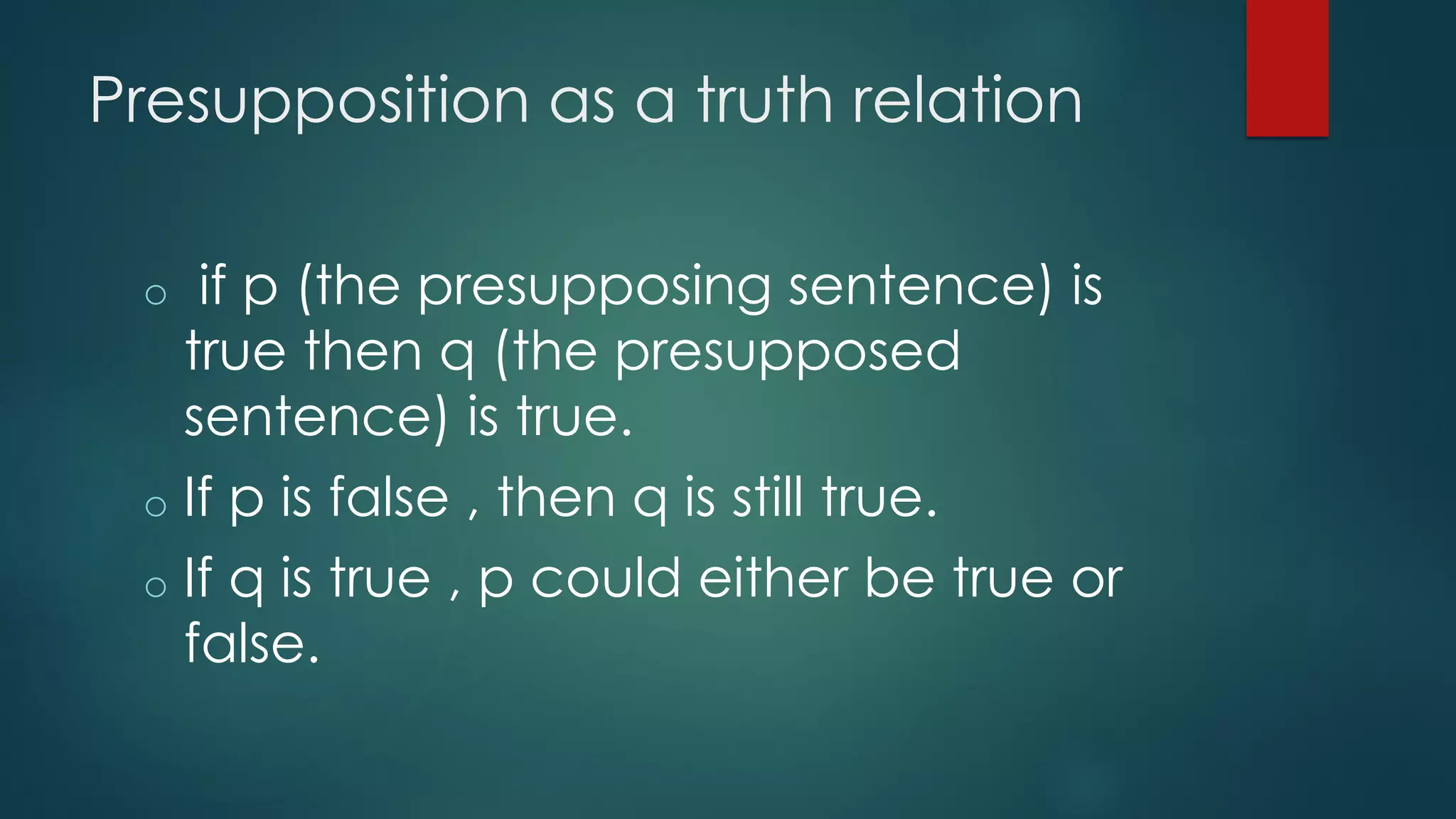 Presupposition and entailment | PDF