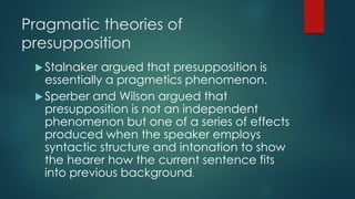 Presupposition and entailment | PDF