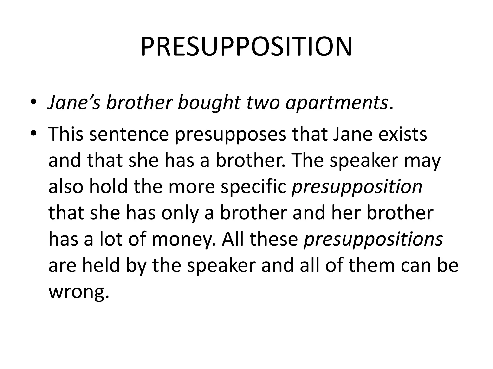 Presupposition & entailmant | PPTX