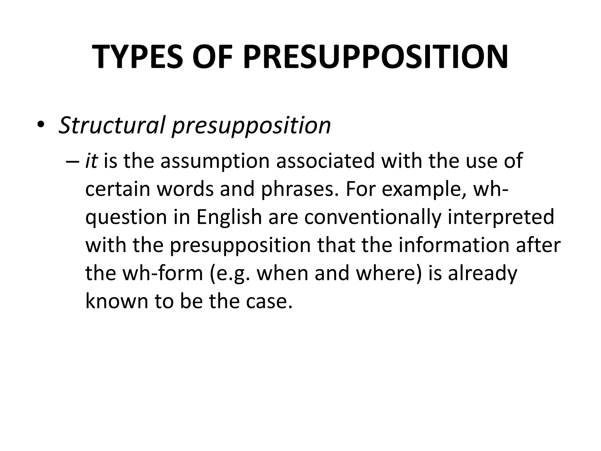 Presupposition & entailmant | PPT