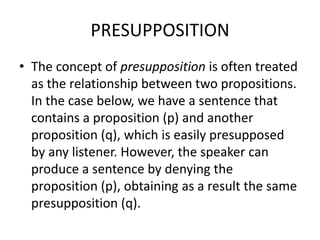 Presupposition & entailmant | PPT
