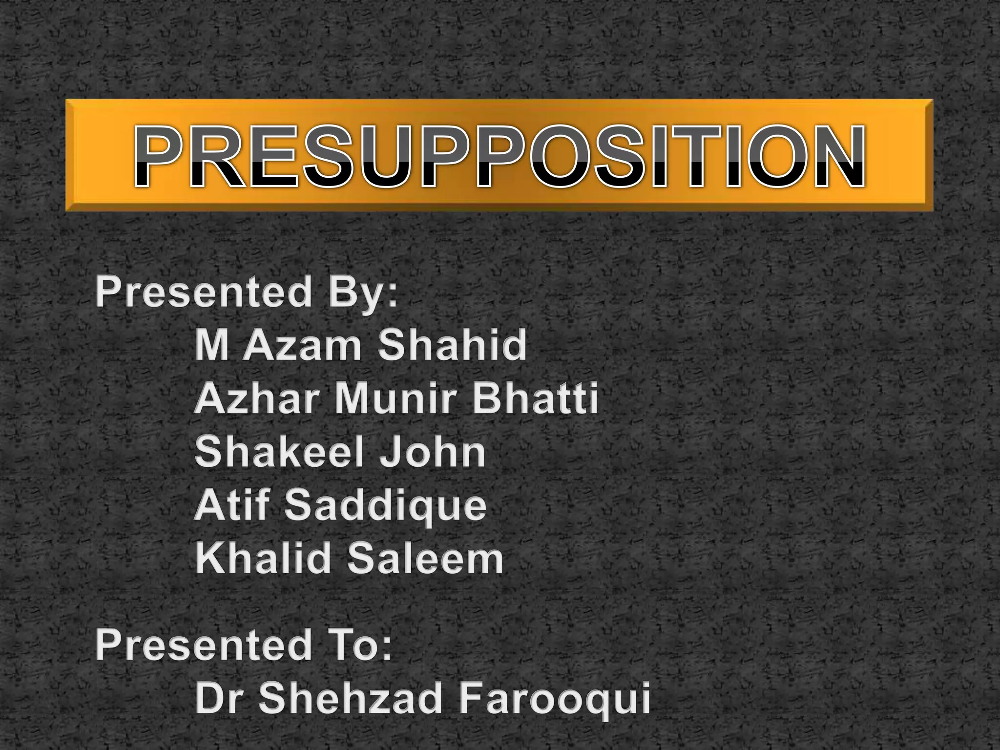 Presupposition | PPSX