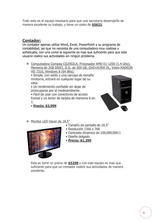 Presupuesto de computadoras | DOCX