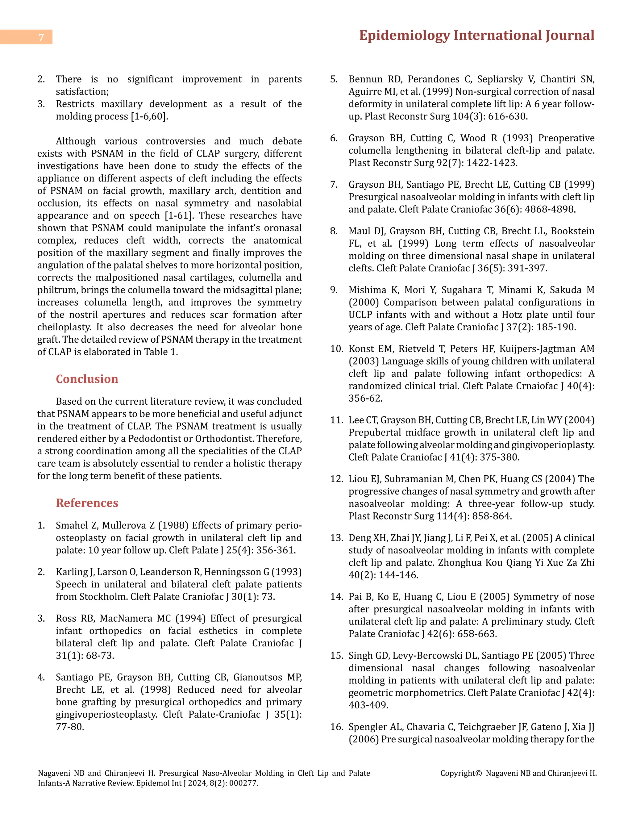 Presurgical Naso-Alveolar Molding in Cleft Lip and Palate Infants-A Narrative Review | PDF