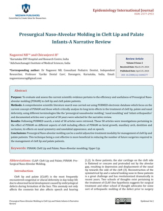 Presurgical Naso-Alveolar Molding in Cleft Lip and Palate Infants-A Narrative Review | PDF