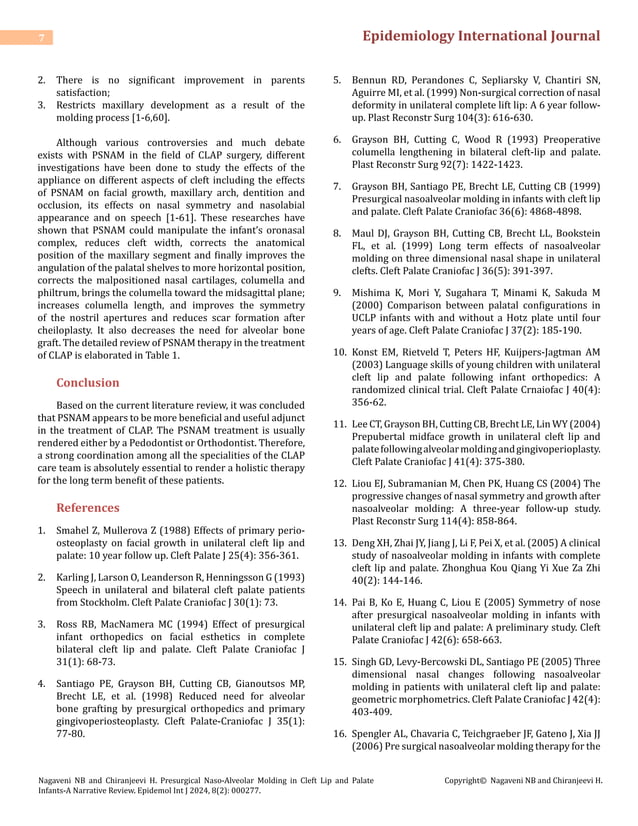 Presurgical Naso-Alveolar Molding in Cleft Lip and Palate Infants-A ...