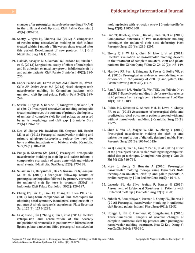 Presurgical Naso-Alveolar Molding in Cleft Lip and Palate Infants-A ...