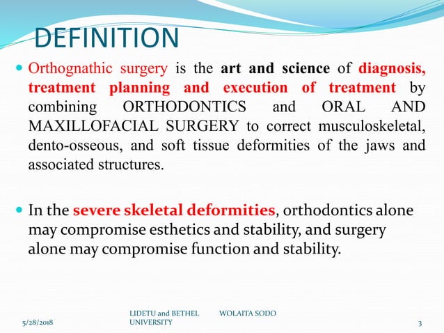 Presurgical diagnosis and treatment planing of orthognathic surgery, Dr. Lidetu Afewok Anjulo ...