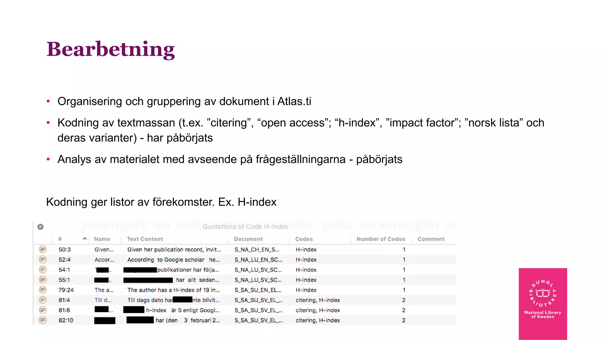 Statusrapportering från utredningsgrupp 1 | PPT